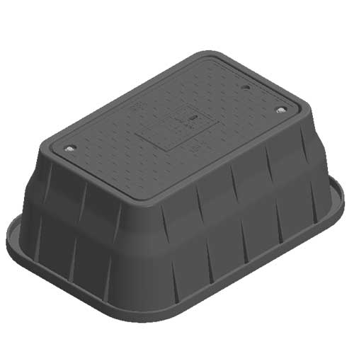 Water Meter Pit Box - 13 in. X 24 in. Rectangular Meter Box and Drop-i ...