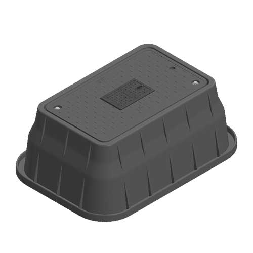 Water Meter Pit Box - 13 in. X 24 in. Rectangular Meter Box and Drop-i ...