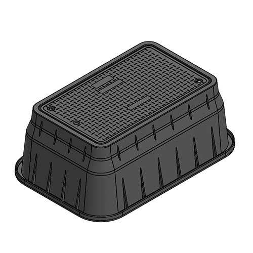Water Meter Pit Box - 17 in. X 30 in. Rectangular Meter Box and Drop-i ...