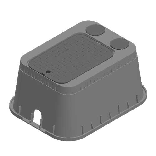 Water Meter Pit Box - 13 in. X 20 in. Rectangular Meter Box with Dual ...