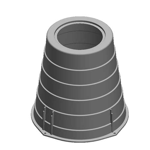 Water Meter Pit Box - 16 in. Round D2400 Meter Box, 18 in. Height, Bla ...